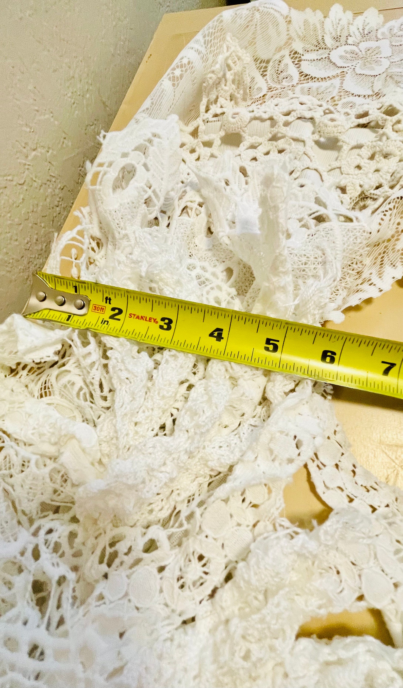 Handmade White Vintage Lace Upcycled Statement Upcycled Scarf 92 Unique ...