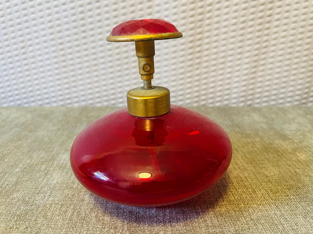 Vintage Ruby Red Perfume Atomizer Hand Blown Glass Top - Etsy