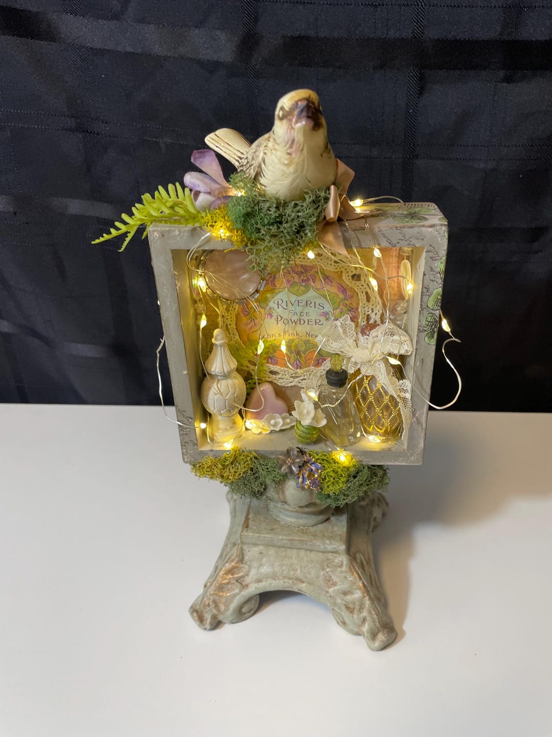 Handmade Diorama With Fairy Lights Nightlight Vanity Theme Upcycled 12 ...