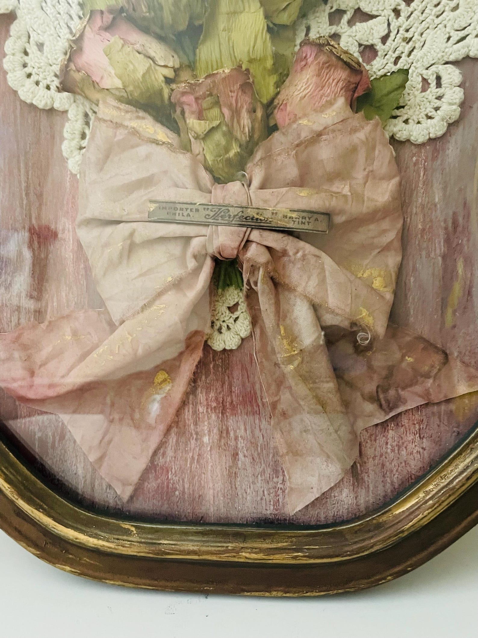 Upcycled Antique Curb Glass Antique Frame Faux Rose Bouquet Handmade - Etsy
