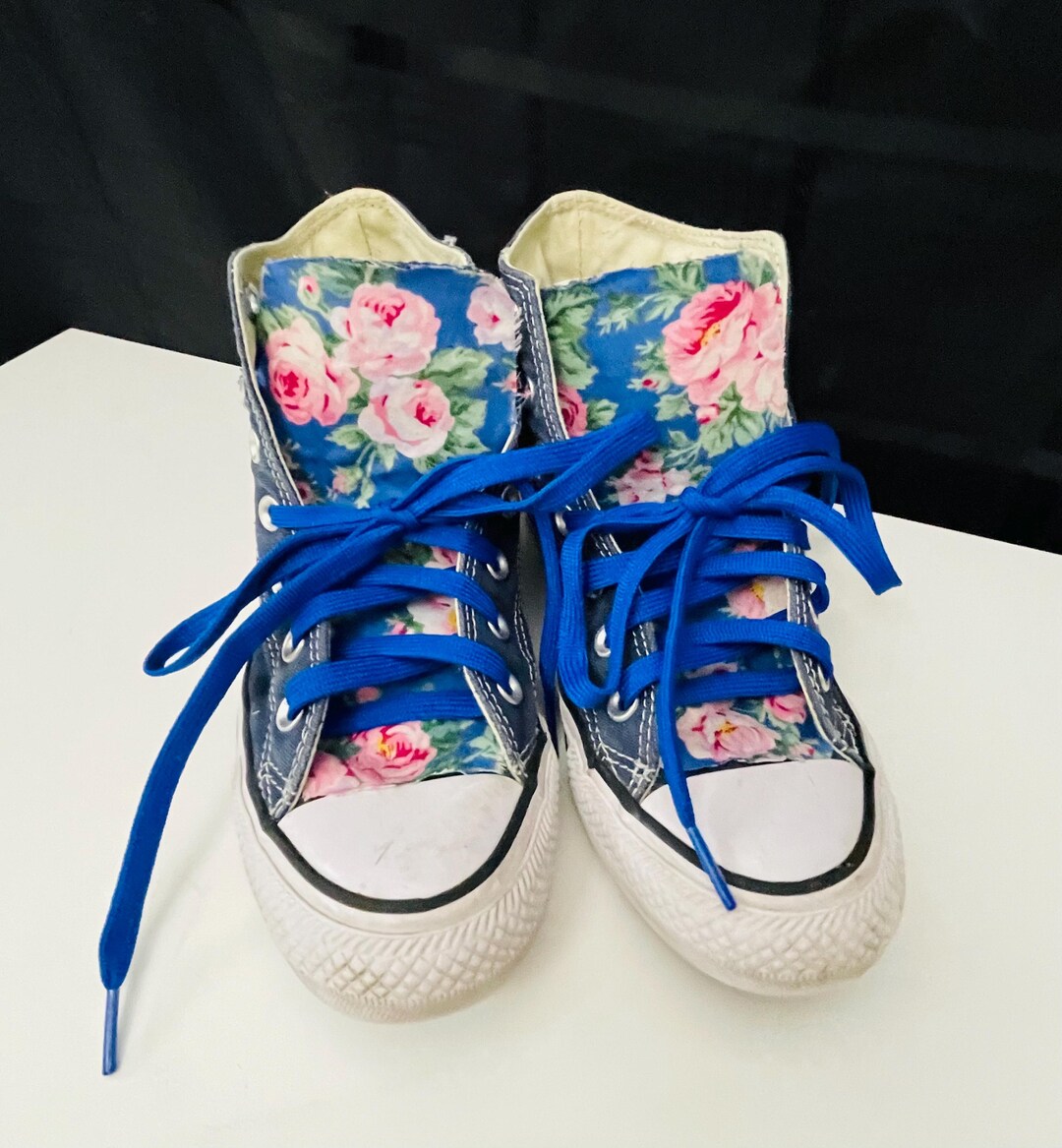 Women’s High Top Converse Fancy Tail Gold Fish Flowers Upcycle Size 5 ...