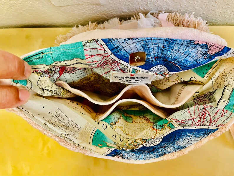 Pink Handmade Upcycle Shabby Chic Medium Shoulder Bag Funky - Etsy