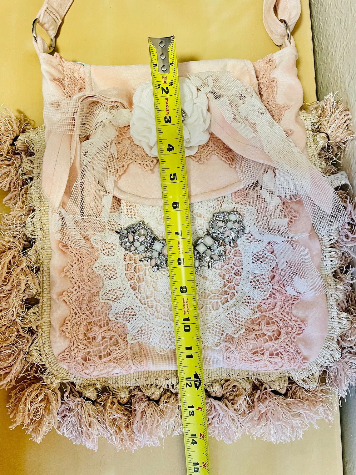 Pink Handmade Upcycle Shabby Chic Medium Shoulder Bag Funky - Etsy