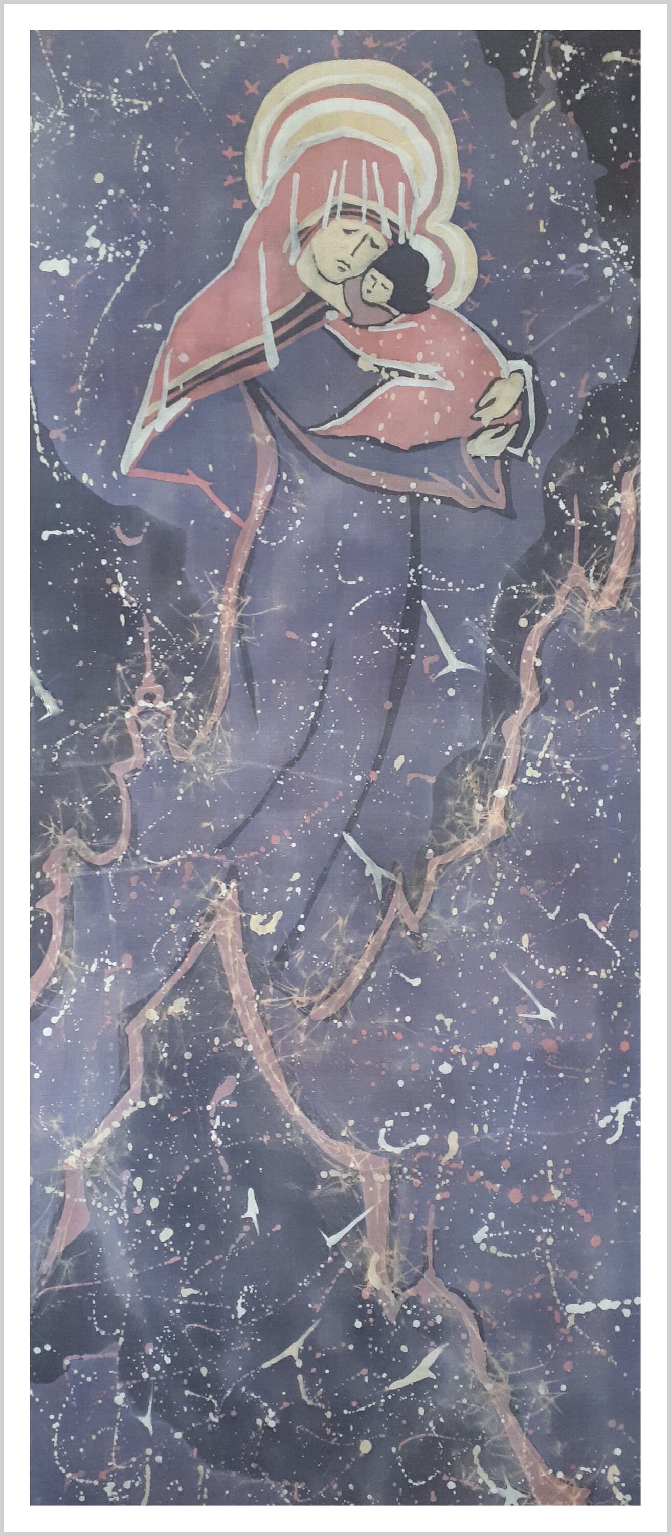 Modern Icon Mary. Mother Mary Batik Painting. Mother Mary Poster ...
