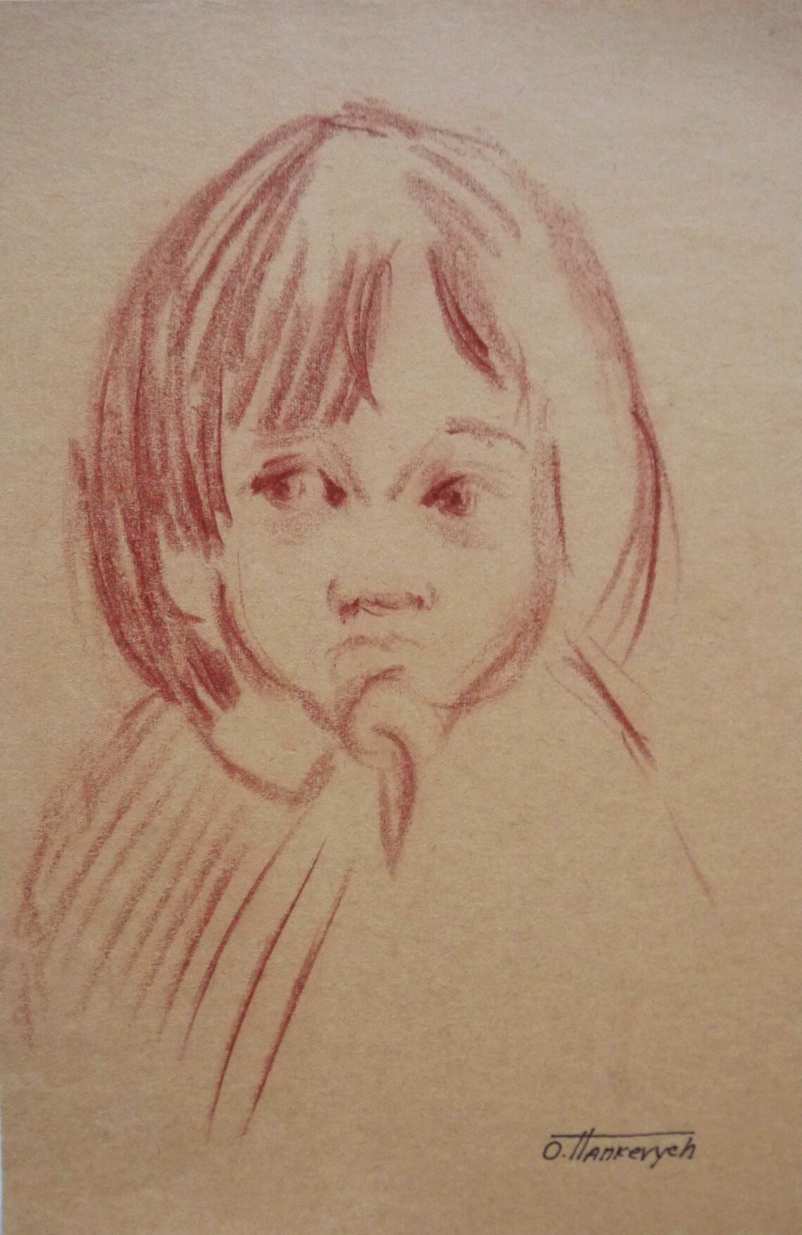 Child Face Drawing. Portret Drawing. Drawing of Baby Girl. Original ...