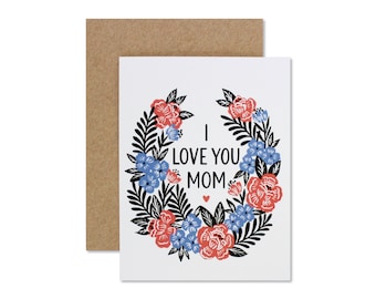 Mother's Day Card mom I Love You Mom Love Handmade - Etsy