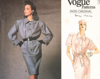 V9877 Sz 16 Vogue 9877 1987 80s Misses Jacket & Sheath Dress Sewing ...