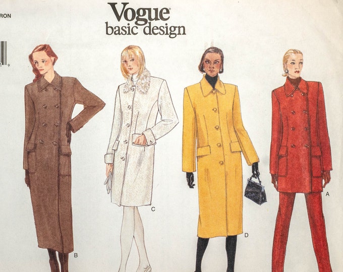 V1853 | 8-12 | Vogue Basic Design Lined Straight Coats, Jackets Sewing ...