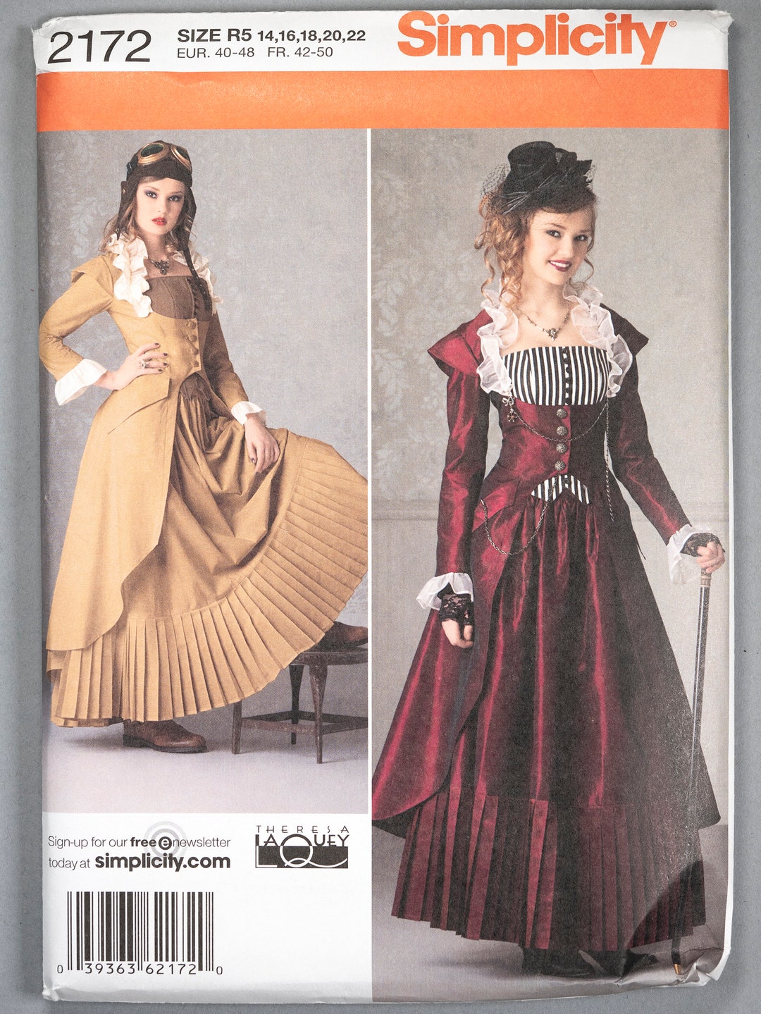 S2172 14-16-18-20-22 Simplicity 2172 Womens' Steampunk Victorian ...