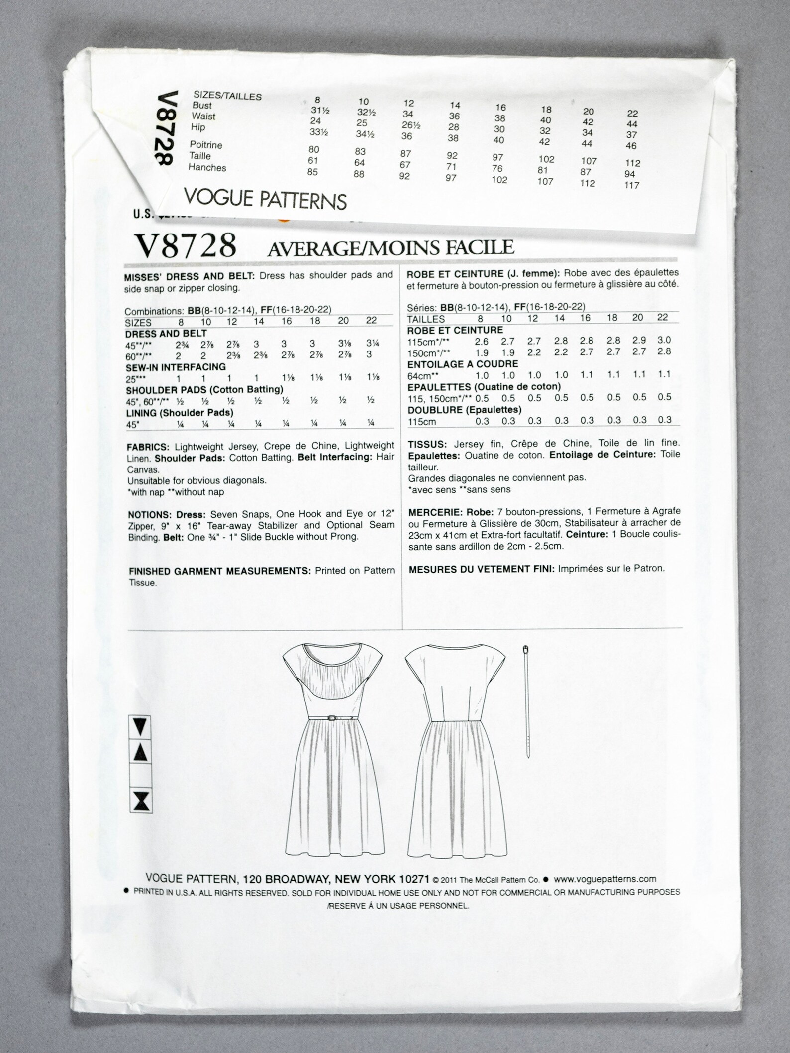 V8728 | 16-18-20-22 | Vogue 8728 Original 1946 Design 1940s 40s Vintage ...