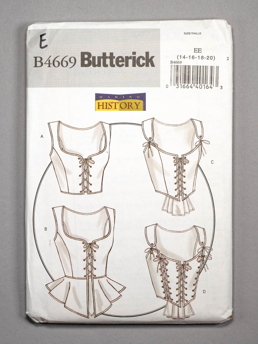 B4669 | Szs 14-20 | Butterick 4669 Making History Misses Laced Corset ...