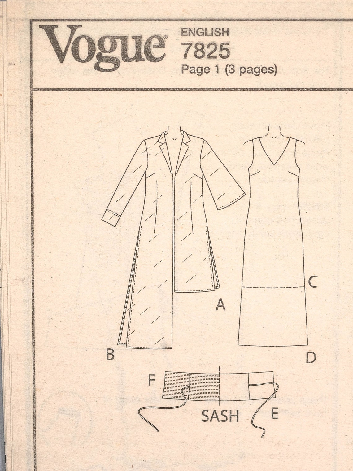 V7825 | 8-12 | the Vogue Woman 7825 Misses Evening Coat, Sleeveless ...