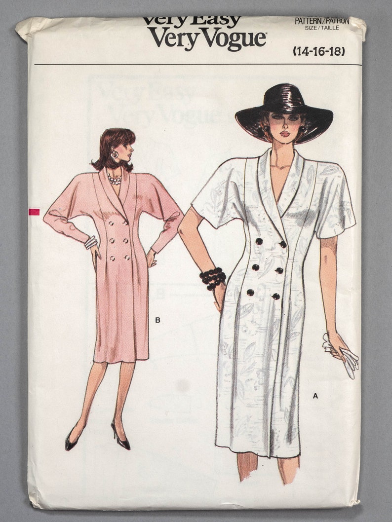 V9833 Sz 14-16-18 Vogue 9833 1987 Big 80s Misses Coat - Etsy