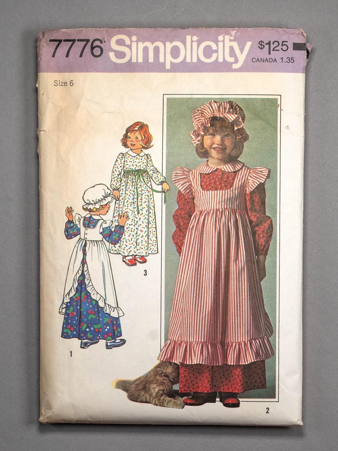 S7776 | Sz 6 | Simplicity 7776 Vintage Girls Colonial Bicentennial ...