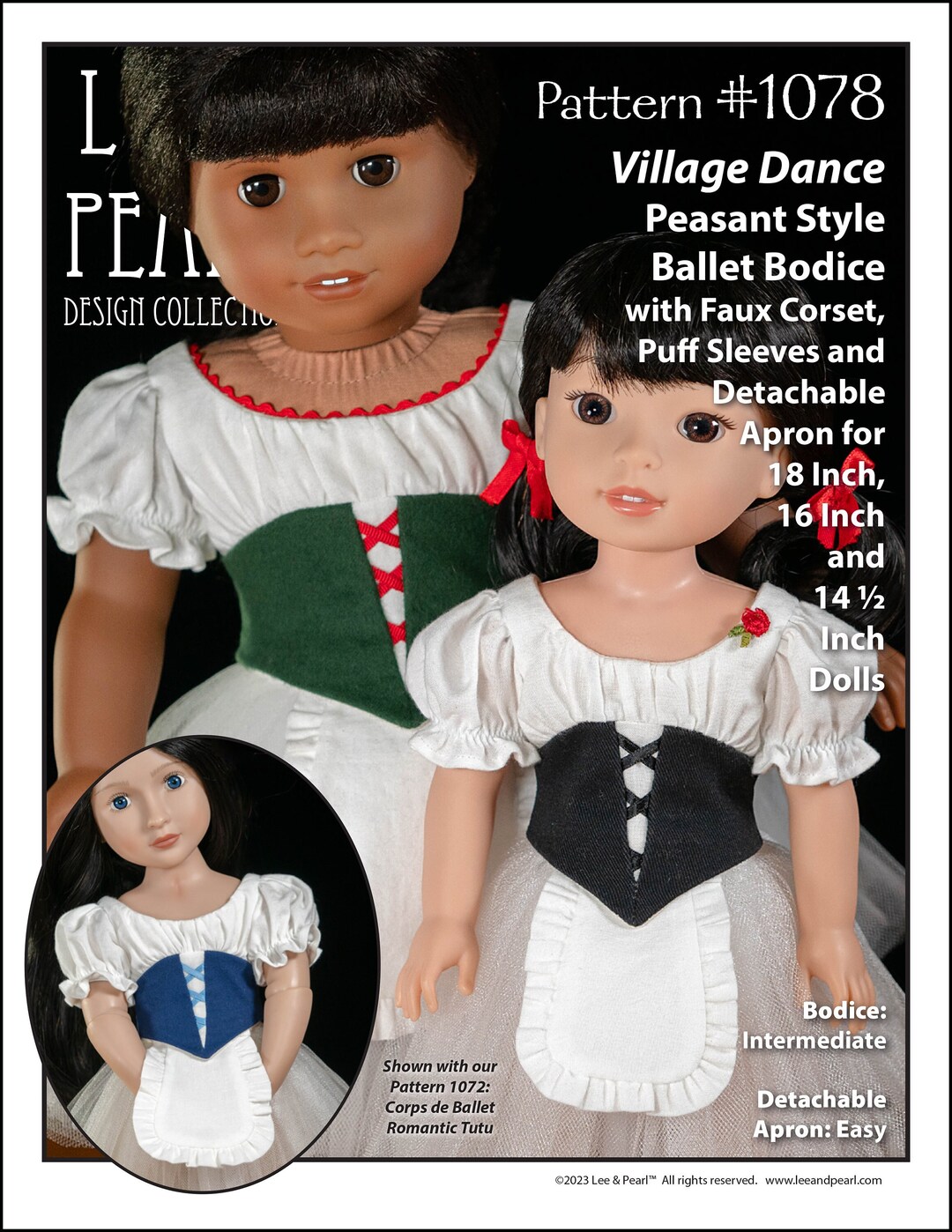 L&P 1078: Village Dance Peasant Style Ballet Bodice + Apron Pattern for ...