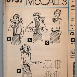 M6757 | Sz 12 | Mccall's 6757 Sewing Pattern Misses 1979 70s Dressy ...