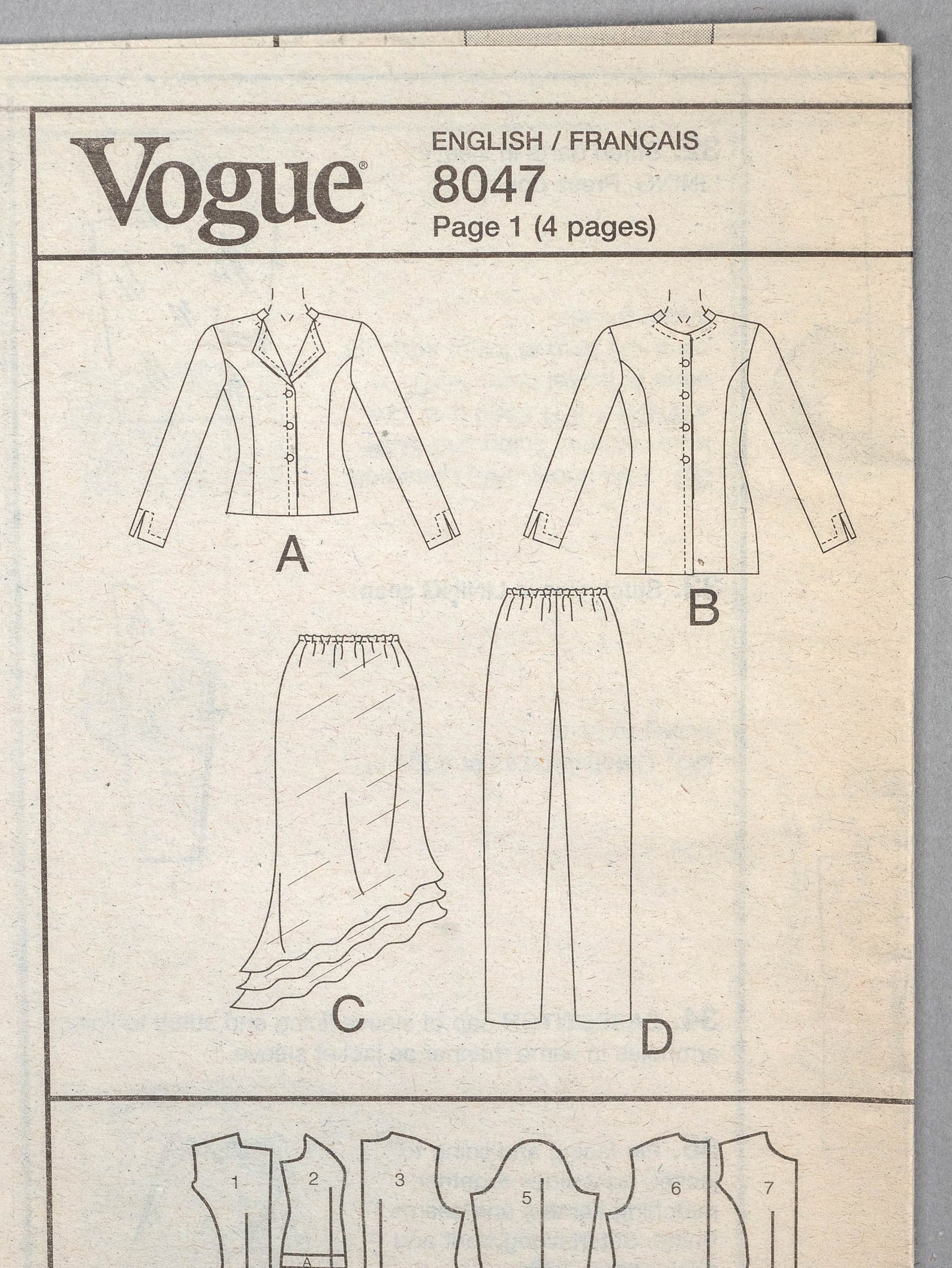 V8047 14-18 the Vogue Woman 8047 Misses Lined Jacket - Etsy