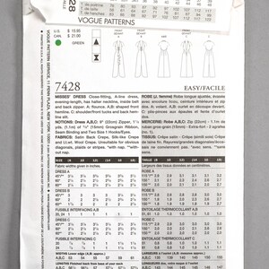 V7428 | Szs 14-18 | Vogue 7428 Halter Evening Gown Prom Dress Sewing ...