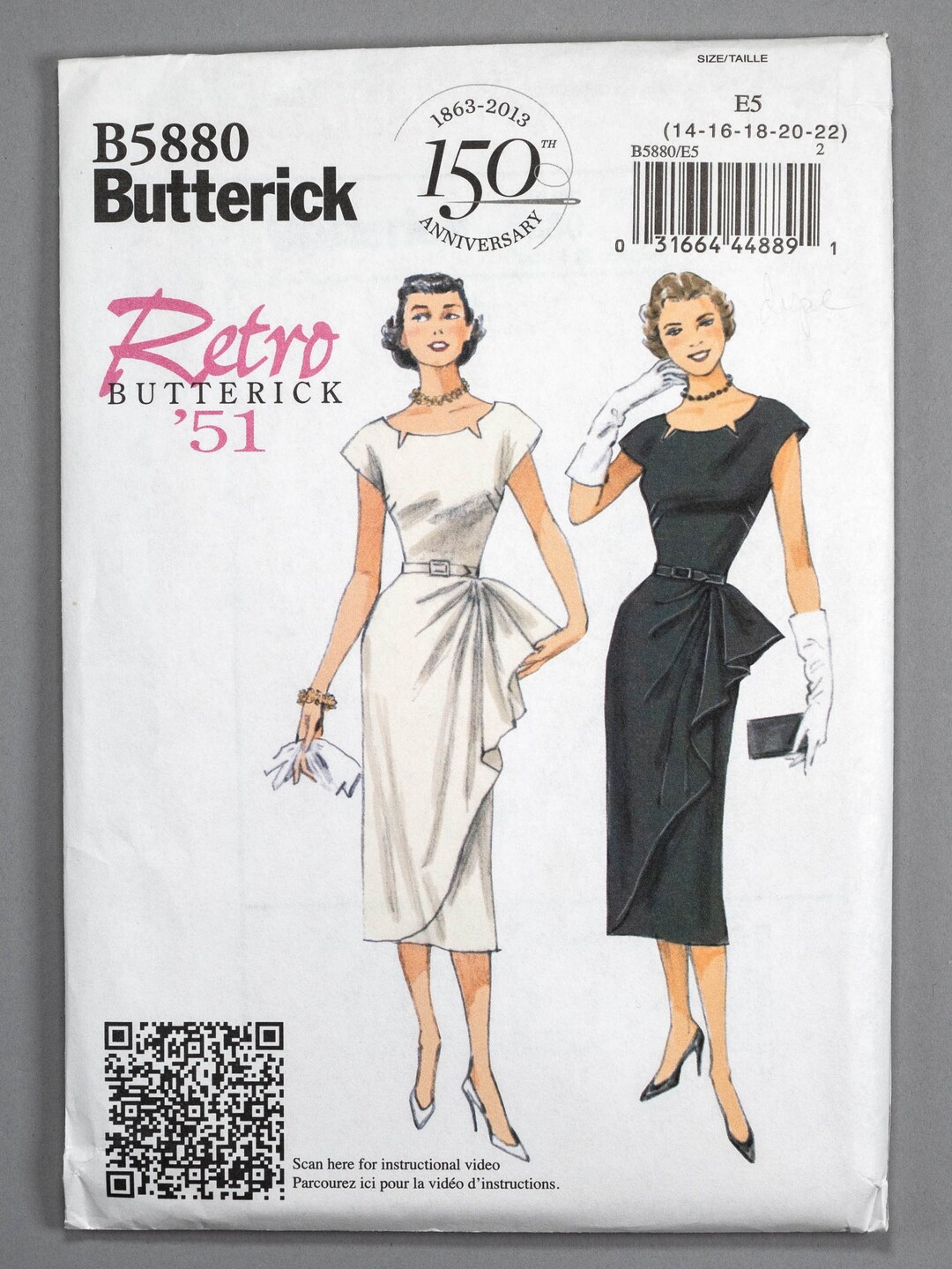 B5880 | Sz 14-22 | Butterick 5880 Retro '51 Misses Sewing Pattern 50s ...