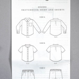 Oliver + S Sketchbook Shirt & Shorts | Child 5-12 | Sewing Pattern for ...