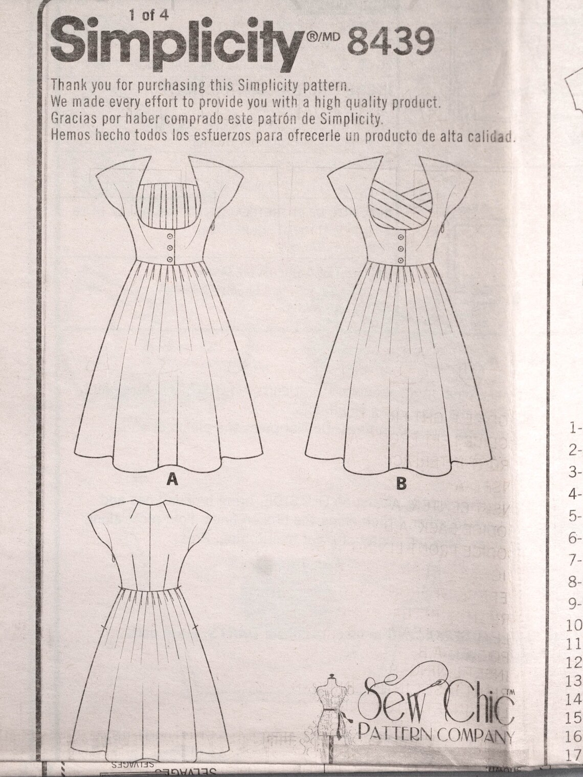 S8439 Sizes 20W-28W Simplicity 8439 Sew Chic 1950s Retro - Etsy