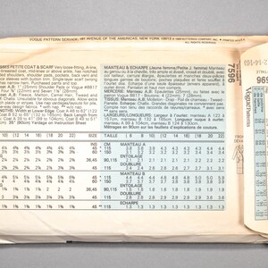 V7596 12-16 Vogue Classics 7596 Lined Double Breasted Wool Coat & Scarf ...