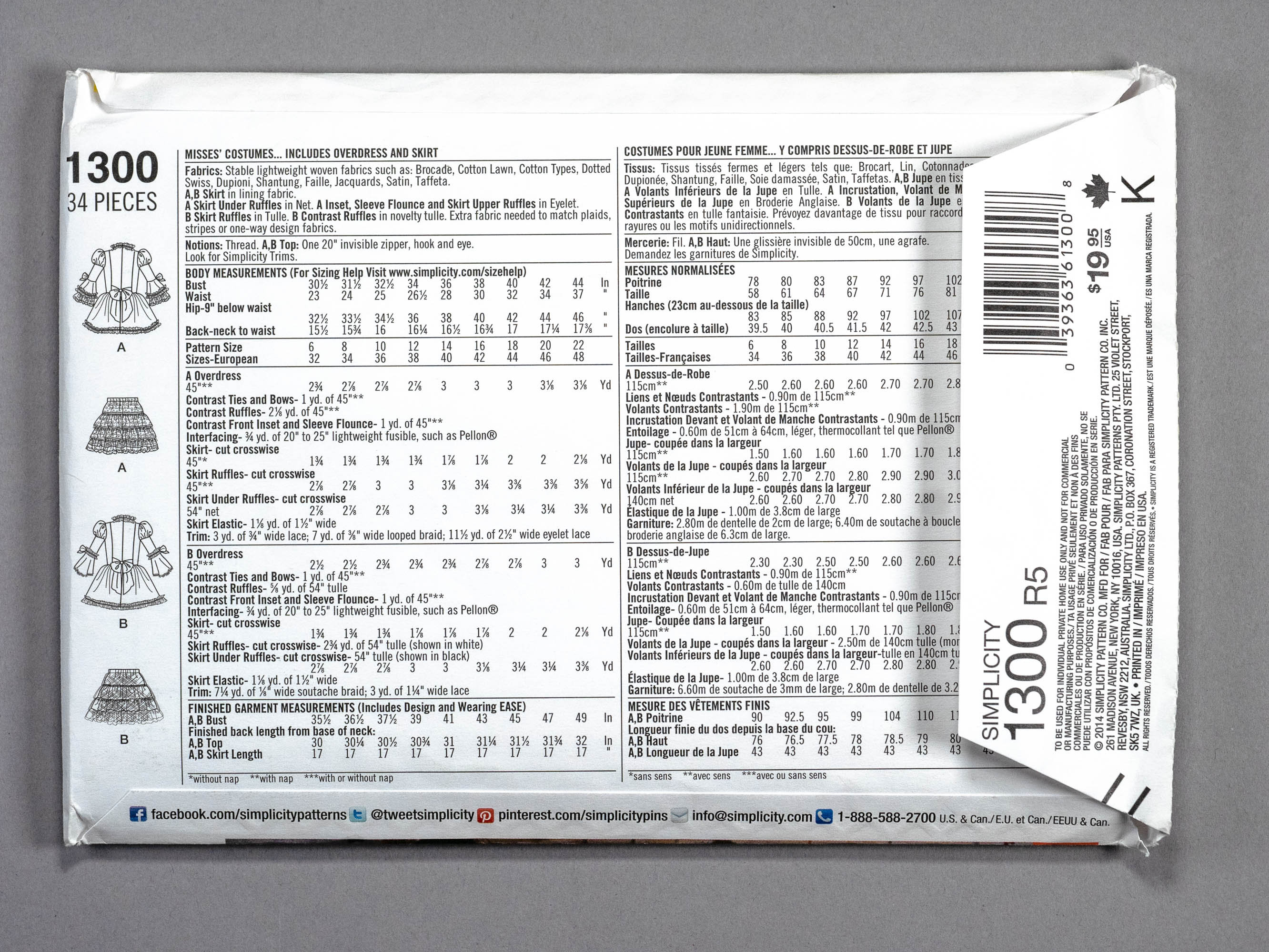 S1300 Sz 14-22 Simplicity 1300 Lolita Inspired Costume - Etsy