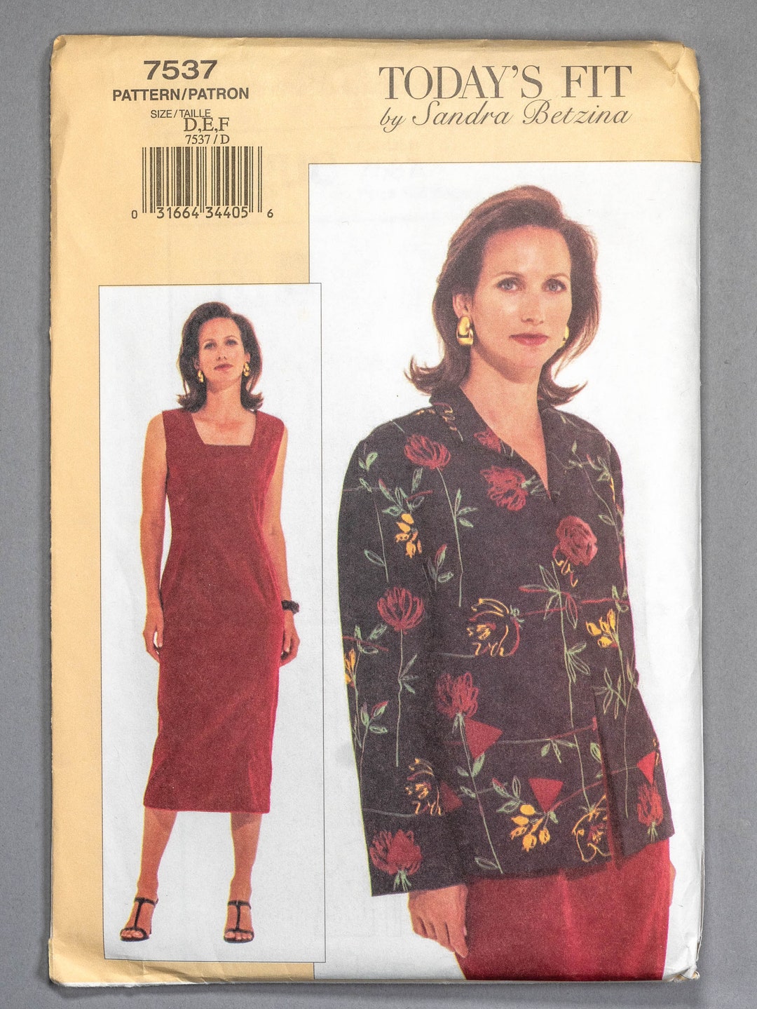 V7537 | D-F B38-B43 | Vogue 7537 Todays Fit Sandra Betzina Misses ...