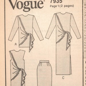 V7935 | Sz 14-16-18 | Vogue Easy Options 7935 Sewing Pattern 1990 ...