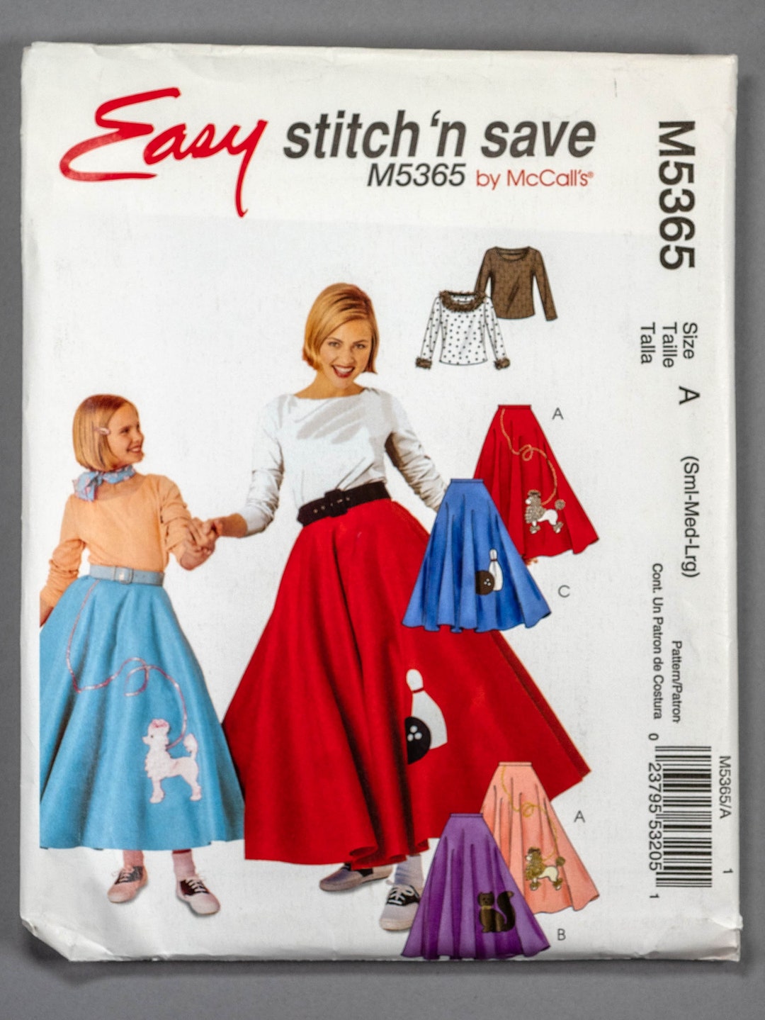 M5365 Sml-Lrg Easy Stitch N Save by McCall's 5365 Misses 1950s 50s ...