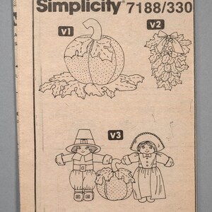 S7188 Simplicity Crafts 7188 Fall Autumn Thanksgiving Retro - Etsy