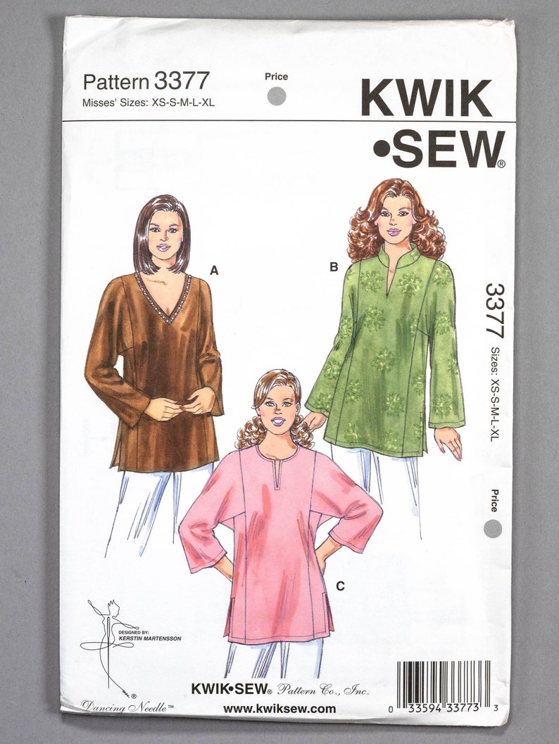 Kwik Sew 3377 Szs XS-XL Misses Tunic Top Tops Blouse - Etsy