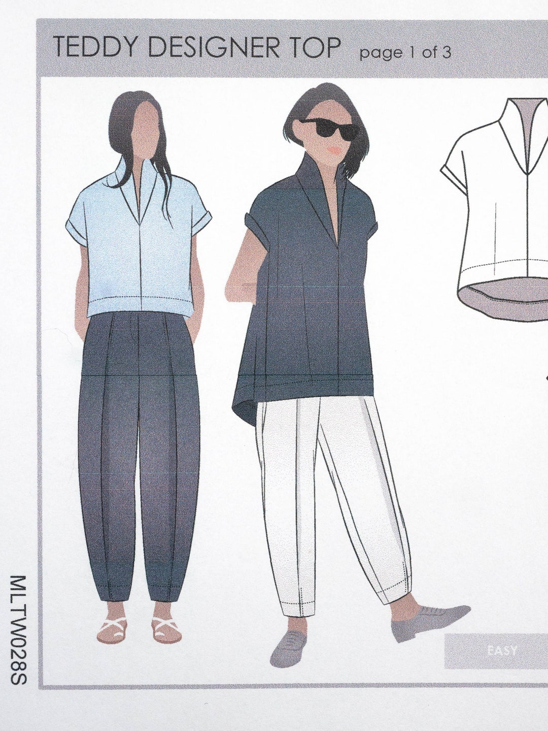 Style Arc Teddy Designer Top or Tunic MLTW028S Sewing Pattern - Etsy