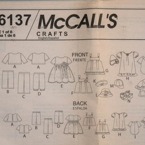 M6137 | 18 Inch Doll | Mccalls Crafts 6137 Sewing Pattern for 18" Doll ...