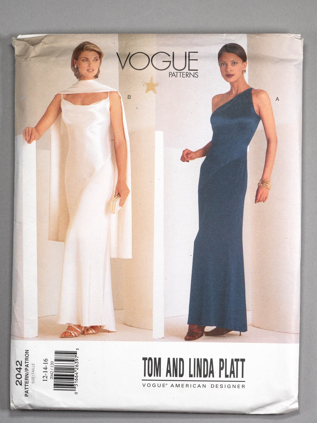 V2042 | 12-16 | Tom and Linda Platt Vogue American Designer 2042 Bridal, Prom, Evening Dress ...