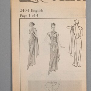 V2494 Szs 12-16 Vogue 2494 Original 1948 Design Vintage Reprint Evening ...