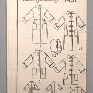 S7457 | PT-XL | Simplicity 7457 Vintage Lined Coat Sewing Pattern ...