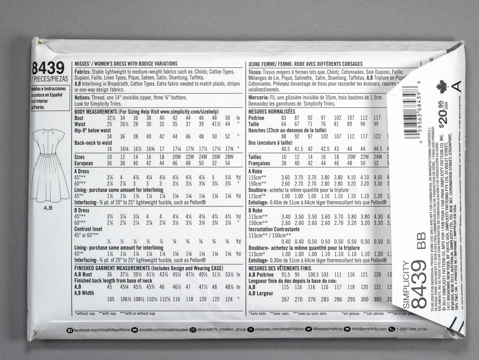 S8439 Sizes 20W-28W Simplicity 8439 Sew Chic 1950s Retro - Etsy