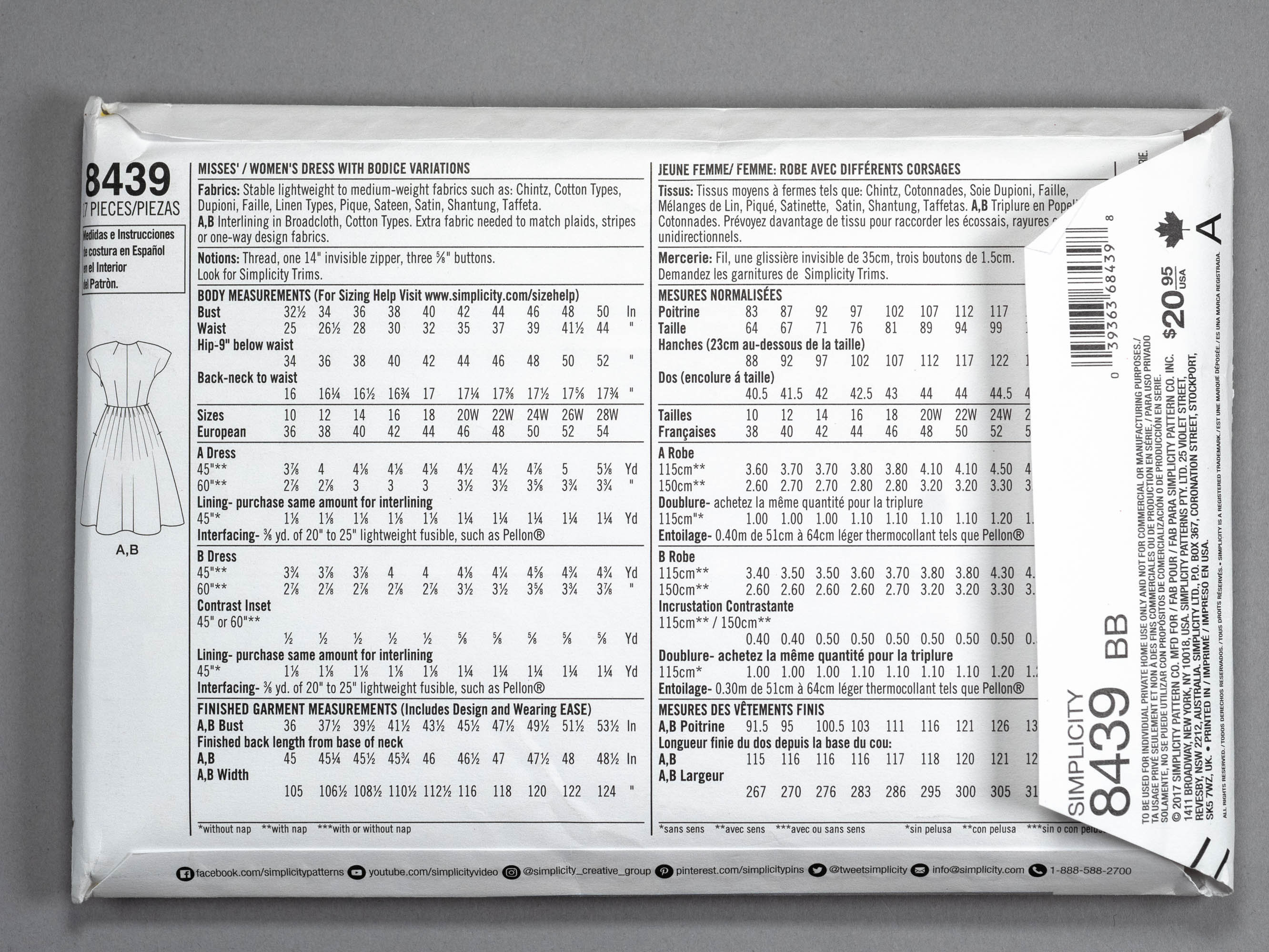 S8439 Sizes 20W-28W Simplicity 8439 Sew Chic 1950s Retro - Etsy