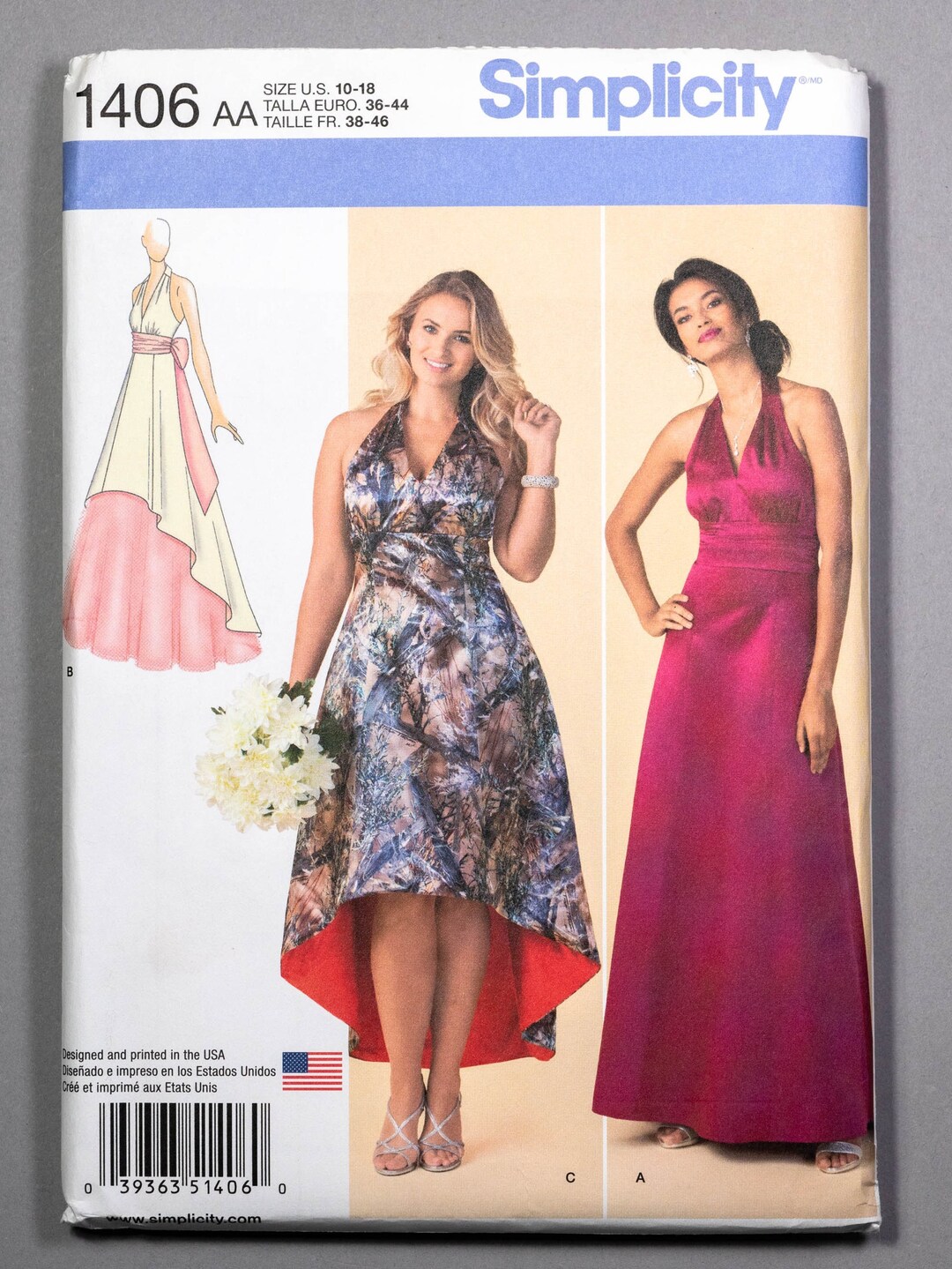 S1406 | Szs 10-18 | Simplicity 1406 Special Occasion Halter Dress ...