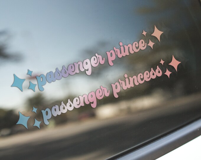 Passenger Princess Prince Vinyl Car Decal - Etsy