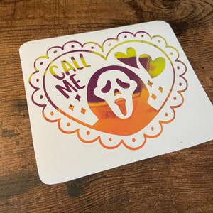 Call Me Ghost Mask Halloween Vinyl Decal - Etsy