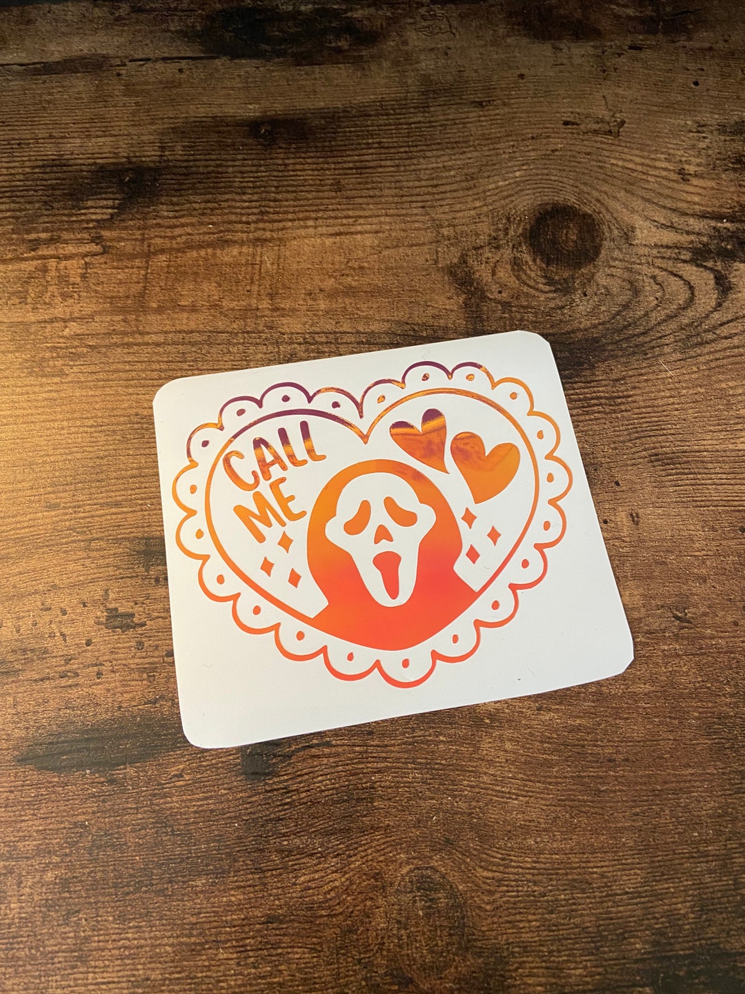 Call Me Ghost Mask Halloween Vinyl Decal - Etsy