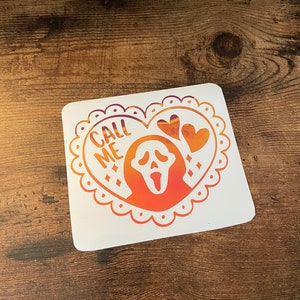 Call Me Ghost Mask Halloween Vinyl Decal - Etsy