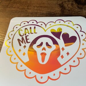 Call Me Ghost Mask Halloween Vinyl Decal - Etsy