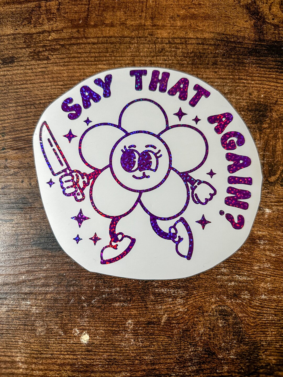 Say That Again Funny Flower Car Decal - Etsy