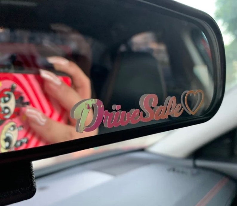 Drive Safe Vinyl Decal for Rear View Mirror Anime Decal Cute - Etsy