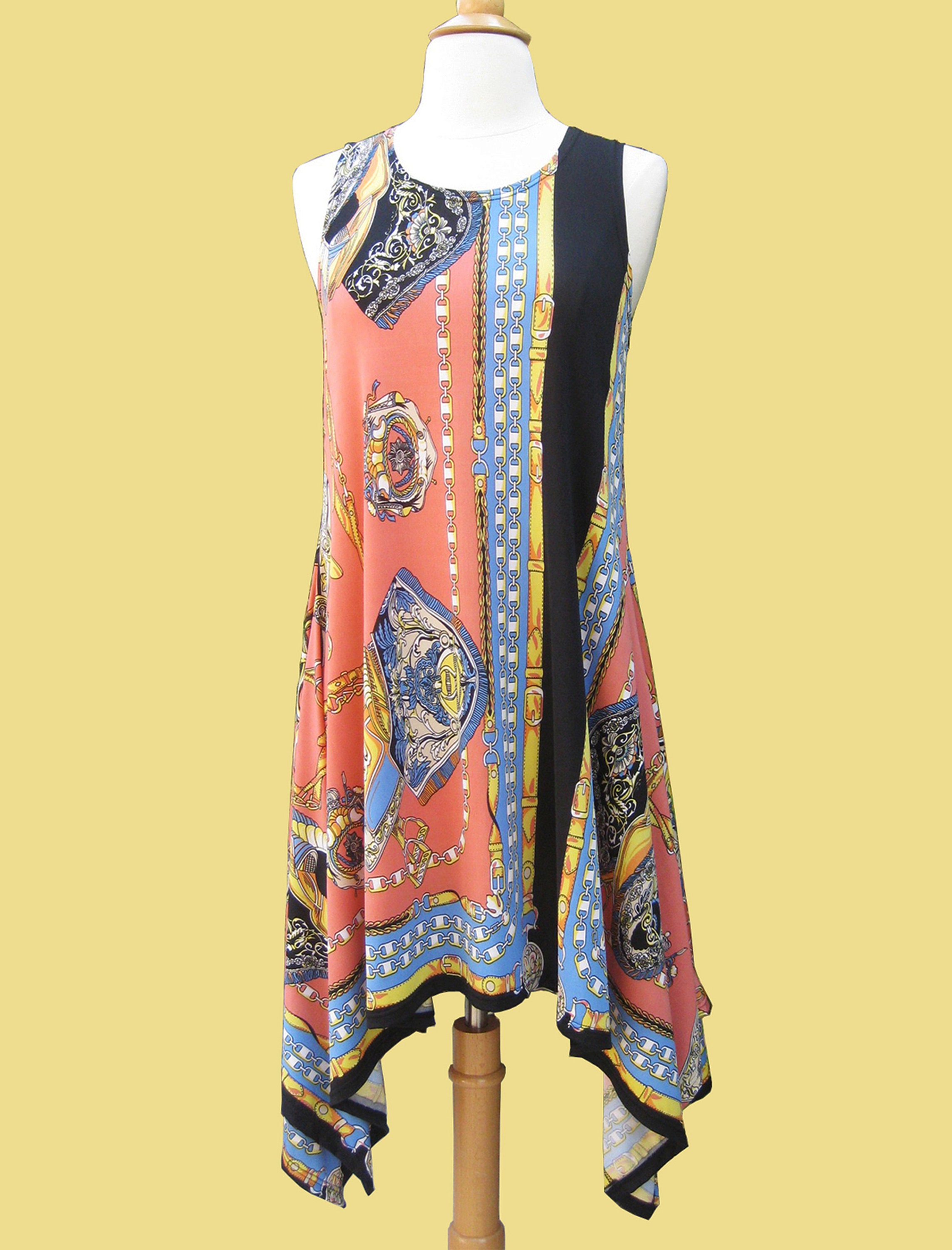 Chain-belt Print Handkerchief Dress - Etsy.de