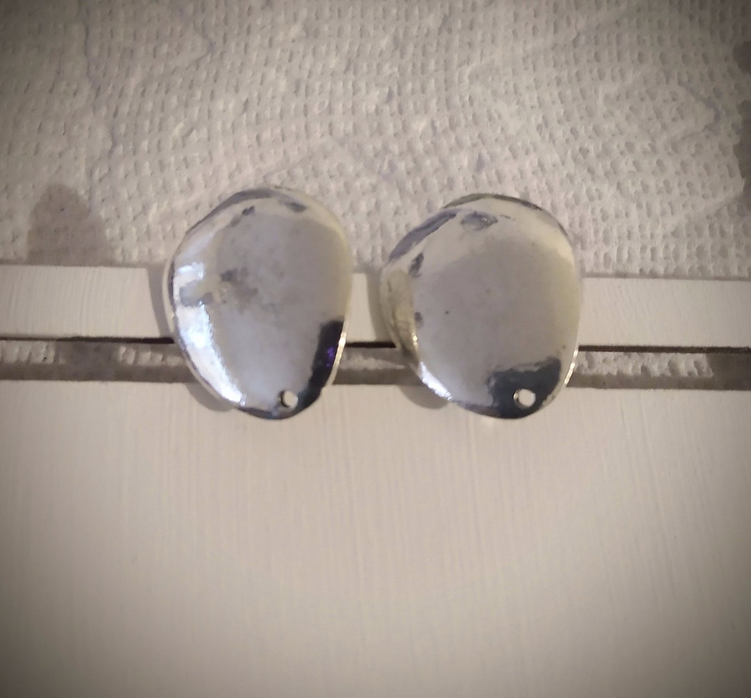 Earring Pair (clip on Component) Clips Findings Drop Antique Silver ...