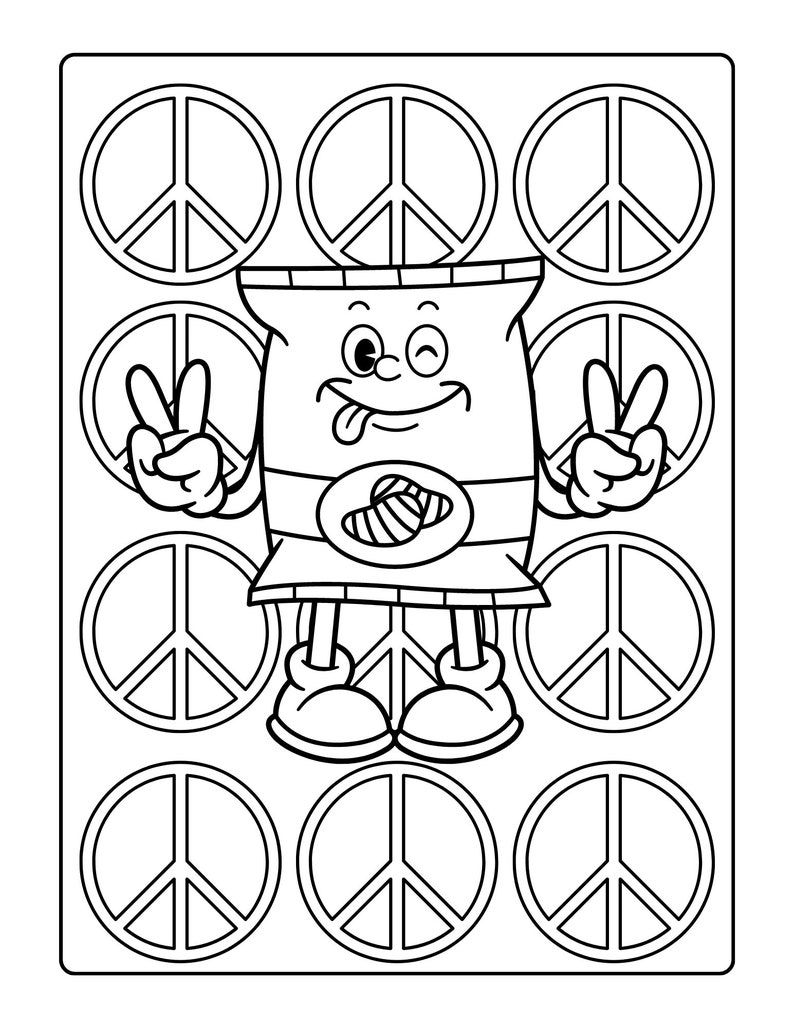Retro Cartoon Coloring Pages for Kids & Adults - Etsy